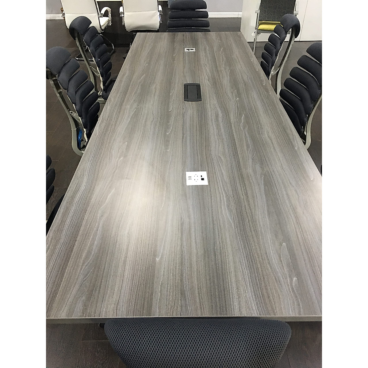 Impecgear Power Plug in-Desk Power Center Table Top Grommet Furniture Power Data Center/2 CAT6/1 HDMI/1 USB/1 Type-C/2 AC Power/1 USB Pass Thru (DC101_Solid Black)