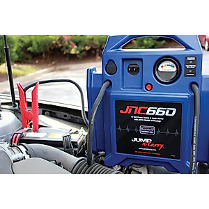 Clore Automotive Jump-N-Carry JNC770R 1700 Peak Amp Premium 12 Volt Jump Starter Bundle - Red