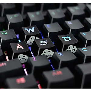 Replacement WASD Arrow Keycaps UV Coating Backlit Double Shot Keycap OEM Profile for Cherry MX Switch Gaming Mechanical Keyboard (8 Keys WASD+Arrow)