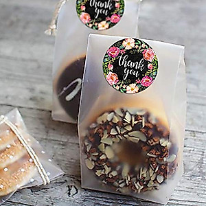 500 Floral Thank You Stickers, 1.5 inches Round Adhesive Labels for Gift, Wedding, Party, Baby Shower & Birthday Party, Mailing Supplies for Small Business Boutique Bags & Merchandise Bags. (E)