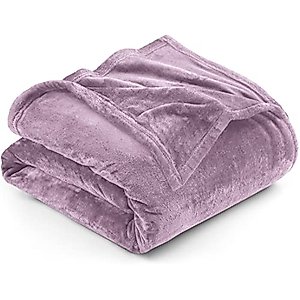Utopia Bedding Fleece Blanket Queen Size Lilac 300GSM Luxury Fuzzy Soft Anti-Static Microfiber Bed Blanket (90x90 Inches)