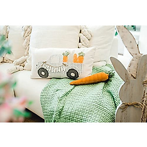 Mud Pie, Cream, Easter Truck Applique Pillow, 20" x 10"