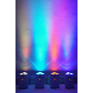 2 Rockville RockWedge LED RGBWA+UV Rechargeable Wireless DMX White Par Up-Lights
