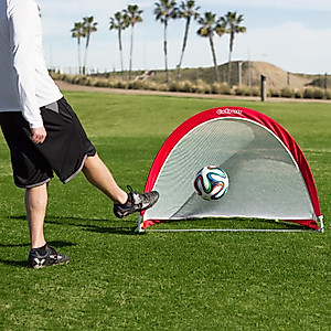 GoSports Portable Pop-Up Soccer Goals for Backyard - Kids & Adults - Set of Two Nets with Agility Training Cones and Carrying Case