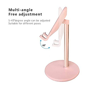 Adjustable Cell Phone Stand for Desk, Hands-Free Cell Phone Holder (Pink)