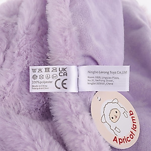 Apricot Lamb Stuffed Animals Purple Bunny Rabbit Security Blanket Infant Nursery Character Blanket Luxury Snuggler Plush Baby Lovey(Purple Bunny, 13 Inches)