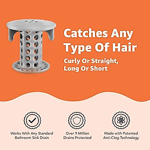 SinkShroom The Revolutionary Sink Drain Protector Hair Catcher/Strainer/Snare, Gray