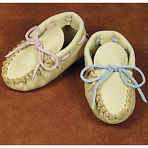 Realeather C4607-00 Baby Moccasin Leathercraft Kit, Size 6-9 Months, Buckskin, 1-Pair