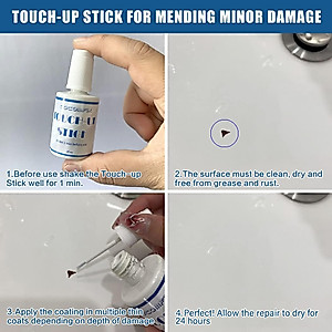 Cocomfix Porcelain Repair Kit, High-Gloss White Porcelain Sink Touch Up Paint for Kitchen + Bathrooms: Enamel, Porcelain, Sinks, Tubs