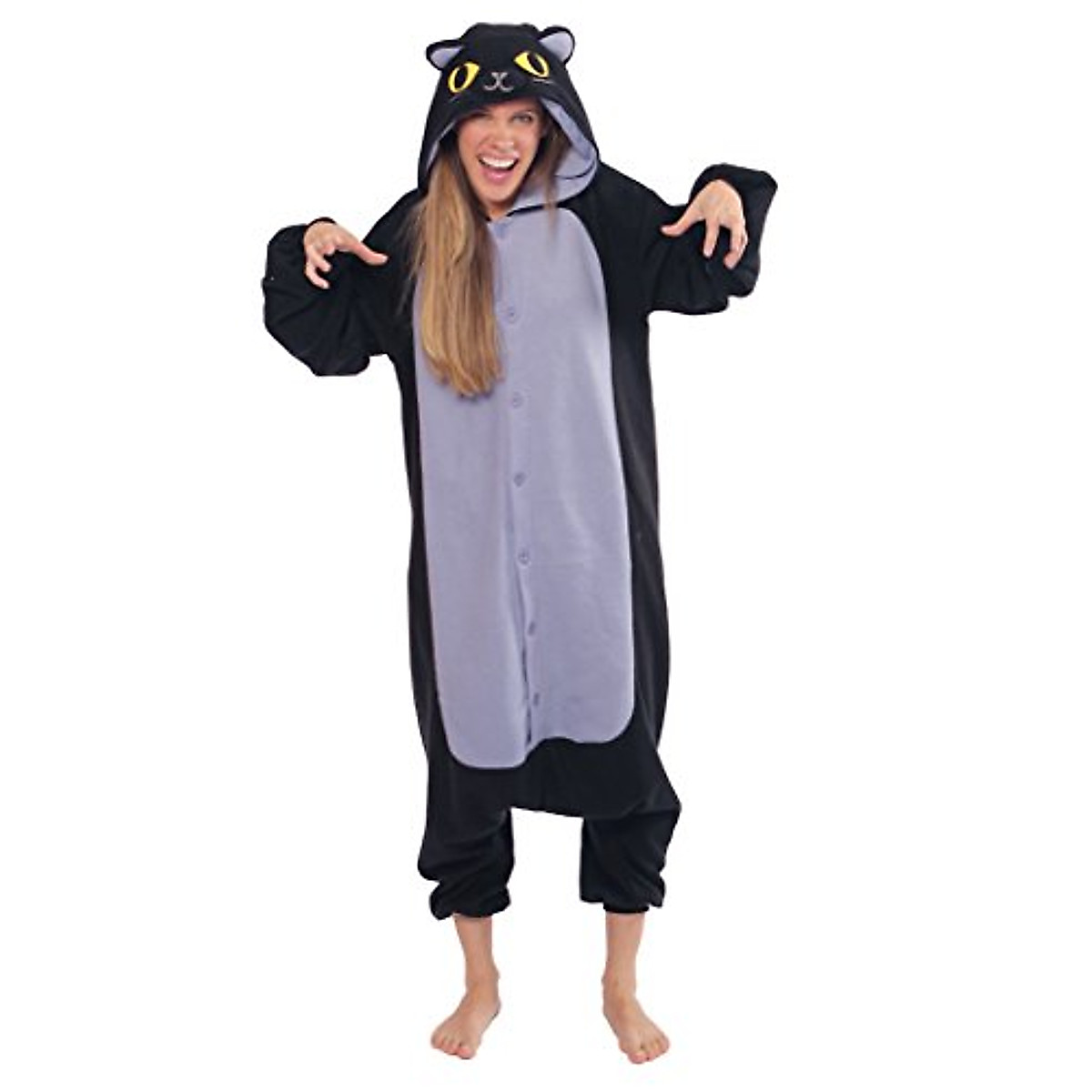 Spooky Black Cat Kigurumi (Adult Mid Night Cat)