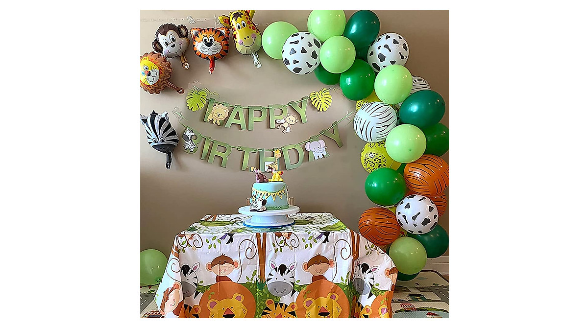 Safari Birthday Decorations - 58PC Jungle Theme Kit