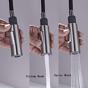 GORDEE Pull Down Spray Head for Kitchen Faucet, Column Shape 2-Function Kitchen Bathroom Sink Faucet Replacement Head, 1.8 GPM 0.8 inch Connector(MALE), General US Standard, Brushed Nickel Silver