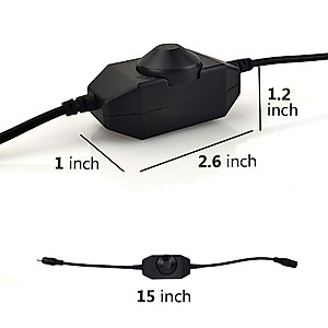 LED Strip Lights Dimmer Switch Stepless Compatible for LED Dimmable Lights, LED Rope Light 3528,5050,5630(3 Pack)
