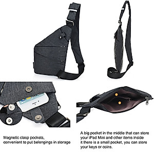 FALETO Anti-Thief Sling Bag Chest Hidden Security Crossbody Shoulder Backpack