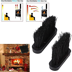 2Pcs Hearth Brush Oblong Replacement Spare Head Refill Companion Sets for Fireplace Fire Pit, Wood Burning Stove