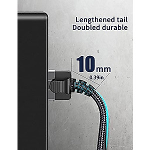 JUXINICE Ultra Thin CAT6a Ethernet Cable 1.5FT Short, Flexible and Light,Ultra Short Crystal Head is Easy to Bend Right Angle, 10Gigabit/Sec Network/High Speed Internet Cable in Nylon Black