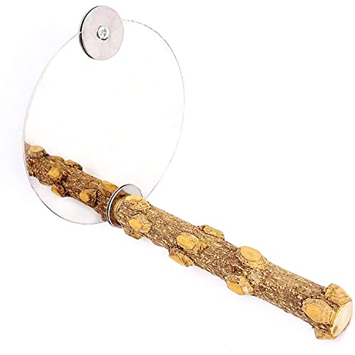 Bird Mirror with Perch Cockatiel Conure Parrot Mirror Toys Cage Perch Chewing Toys Feet Grinding Toys for Amazon Greys