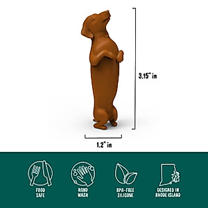 Genuine Fred WINER DOG Bottle Stopper, Silicone Wine Stopper with cute dachshund design - Keeps a tight seal - Fun Kitchen Gadget & Bar Cart Accessories - Great stocking stuffer & gift for dog lovers