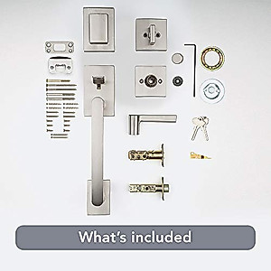 Baldwin Spyglass , Front Entry Handleset with Interior Lever, Featuring SmartKey Deadbolt Re-Key Technology and Microban Protection, in Satin Nickel