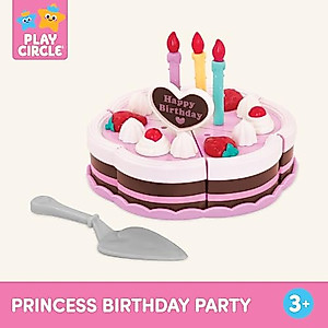 Battat- Play Circle- Birthday Cake – Toy Food – Plates & Candles Accessories- Pretend Play- Princess Birthday Party- 3 years + (24 Pcs)