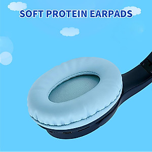 YUSONIC Bluetooth Headphones Over Ear, Noise Isolation Wireless Headphone for Teenger Adult Children for Home Travel Office School Phone Music use (Blue)