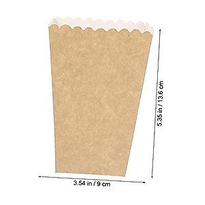 ULDIGI 50pcs Box Party Candy Cartons White Serving Tray Greaseproof Pastry Bags Paper Popcorn Boxes Red Strips Popcorn Bags Candy Boxes Snacks Popcorn Machine Party Supplies Kraft Paper