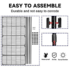 NChanmar 5-Tier Wire Shelving Unit Storage Shelves Metal Shelves 61"x24"x14" Metal Shelving Unit Heavy Duty Wire Rack Shelving NSF for Home Kitchen Bathroom Garage(Black)