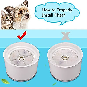 Comsmart Cat Water Fountain Filter for 81oz/2.4L Pet Fountain, Pet Fountain Filter 3 Triple Filtration System Replacement Filter (Pack of 8)