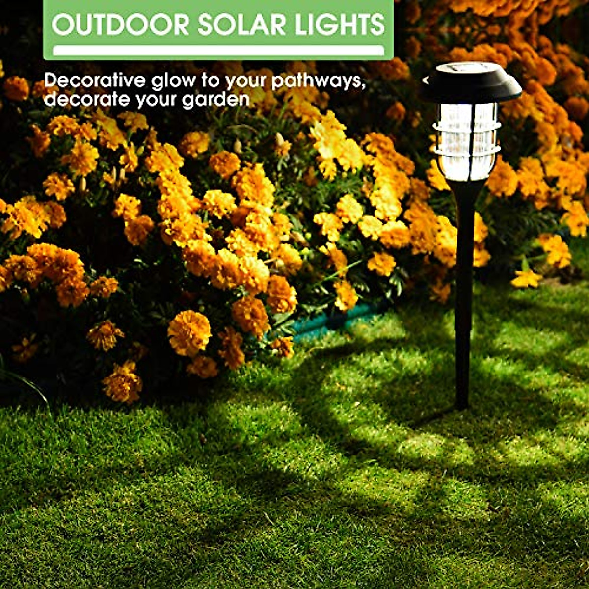 Nekepy Solar Lights Outdoor, Solar Powered Pathway Waterproof Landscape Light for Patio Walkway Driveway Garden Yard, 8 Pack