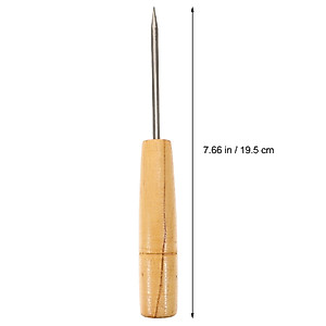 Hemoton 2pcs Stainless Steel Wooden Handle Picks for Kitchen Bars Bartender Picnics Camping Tea Accessories Ice Cube Breaking Prying Cake Brick Tea Cone