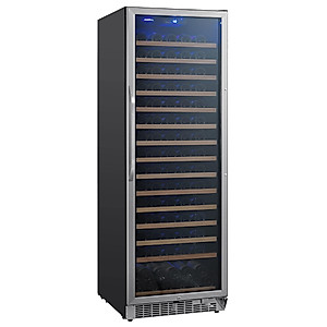 EdgeStar CWR1662SZ 24 Inch Wide 151 Bottle Capacity Free Standing Single Zone Wine Cooler with Even Cooling Technology