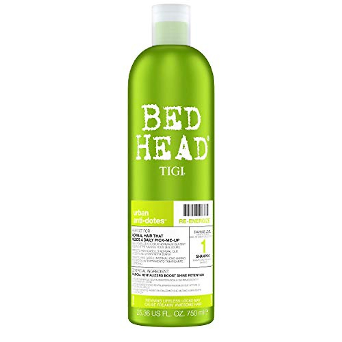 TIGI Bed Head Urban Antidotes Re-Energize Shampoo 25.36 oz (Pack of 2)