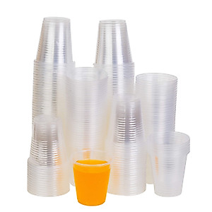 Plastic Drinking Cups - 3 Ounce Clear Disposable Cup - 100 Count
