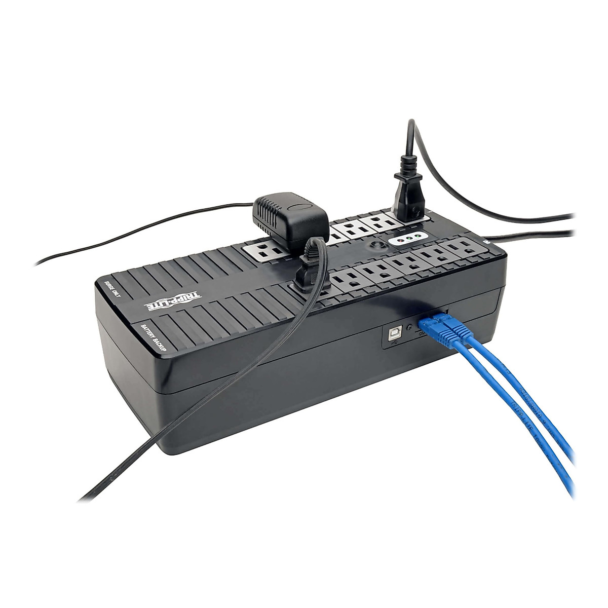 Tripp Lite 750VA UPS Battery Backup Uninterruptible Power Supply Surge Protector, 12 Outlets, Dataline Protection, USB Monitoring, Home & Office, 3-Year Warranty & $100,000 Insurance (INTERNET750U)