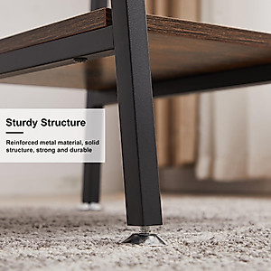 VECELO 43 Inch Computer Desk Writing Study Work Office Table Modern Desk with Shelves Wooden Desk for Home Bedroom,Walnut Desk