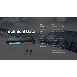 Nitecore Summit 20000 Power Bank, 20000mAh Low Temperature Fast Charging USB-C QC PD, Compatible with iPhone, iPad, Galaxy, Smartphones with a USB-C and a Lumentac Micro-USB Charging Cable