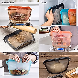 [SILLYMANN] Platinum Silicone Zip Top Reusable, Stand Up Storage Bag | Dishwasher-Safe, Eco-friendly, Easy Cleaning, Portable | Lunch Bag, Sandwich Containers | 34 Oz, Coral (Coral)