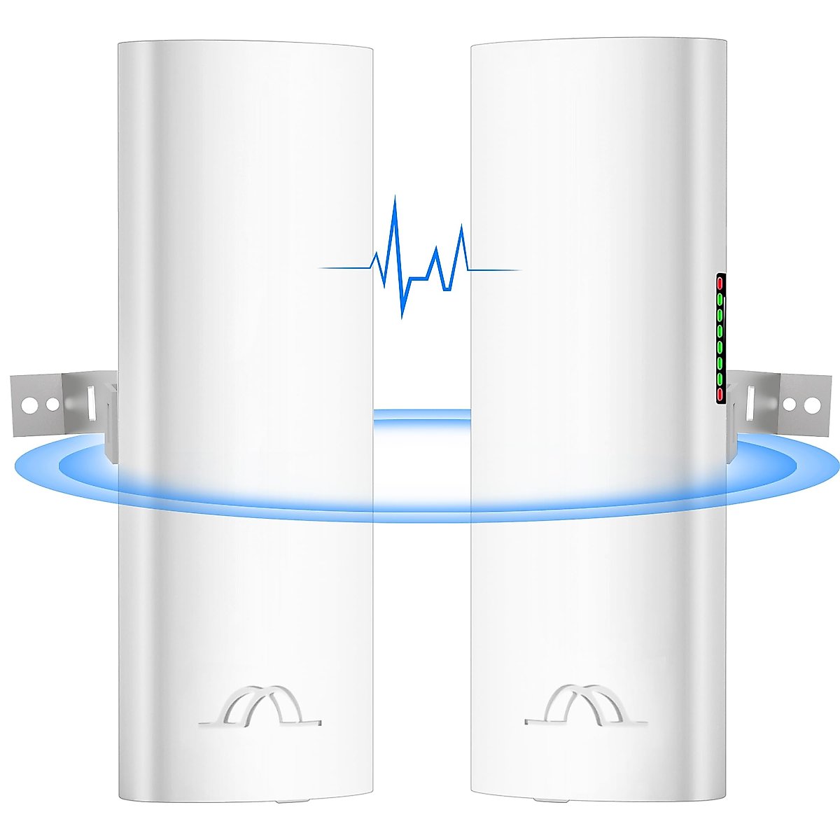5.8G Wireless Bridge with Pole/Wall Mount Bracket - Extend Starlink Internet Access Outdoor, 2 Miles Point to Point WiFi Bridges with PoE Adapter, 2-Pack