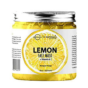 Lemon Face Brightening & Radiance Deep Clean Gel Mask Vegan Hydrating Acne Fighter Moisture Repair Antioxidant Anti-Aging for All Type Skin Natural Organic Ingredients Hyaluronic Acid for Men-Women