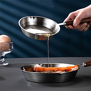 Stainless Steel Egg Frying Pan Mini Frying Pan 4.7" Skillet Heat Resistant Non Stick Pot