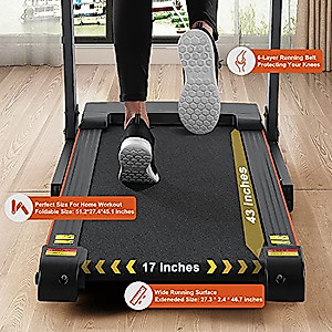 Treadmill for Home Folding Treadmill Running Machine Electric Treadmill with 3-Level Manuel Incline 15 Preset Training Programs on LCD Display and 2.5HP Power 8.5MPH Max Speed 220lbs Black