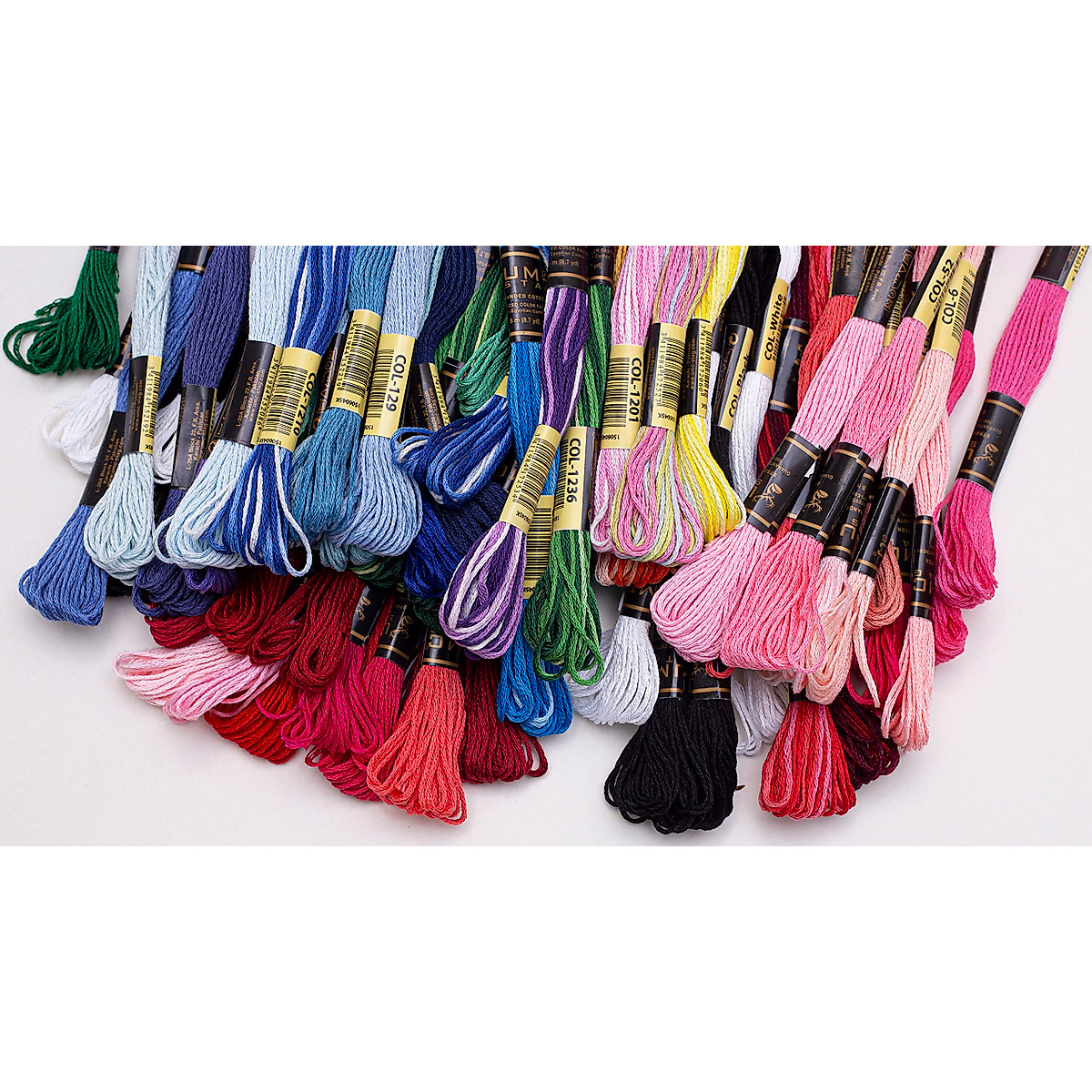 UMC STAG 12 Pieces | Premium Embroidery Thread | 100% Egyptian Cotton Premium Skeins | Cross Stitch Embroidery Floss | Oeko TEX Certified Stranded Cotton (Variegated Tones)