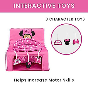Disney Minnie Mouse Sit N Play Portable Activity Seat for Babies by Delta Children – Floor Seat for Infants