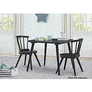 Delta Children Windsor 2-Piece Chair Set, Greenguard Gold Certified, Midnight Grey