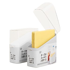WonLiq 2 Pack - Cheese Slices Storage Containers with Hinged Lids, airtight Keeps Cheese Fresh and Delicious Cheese transparent Container for Fridge