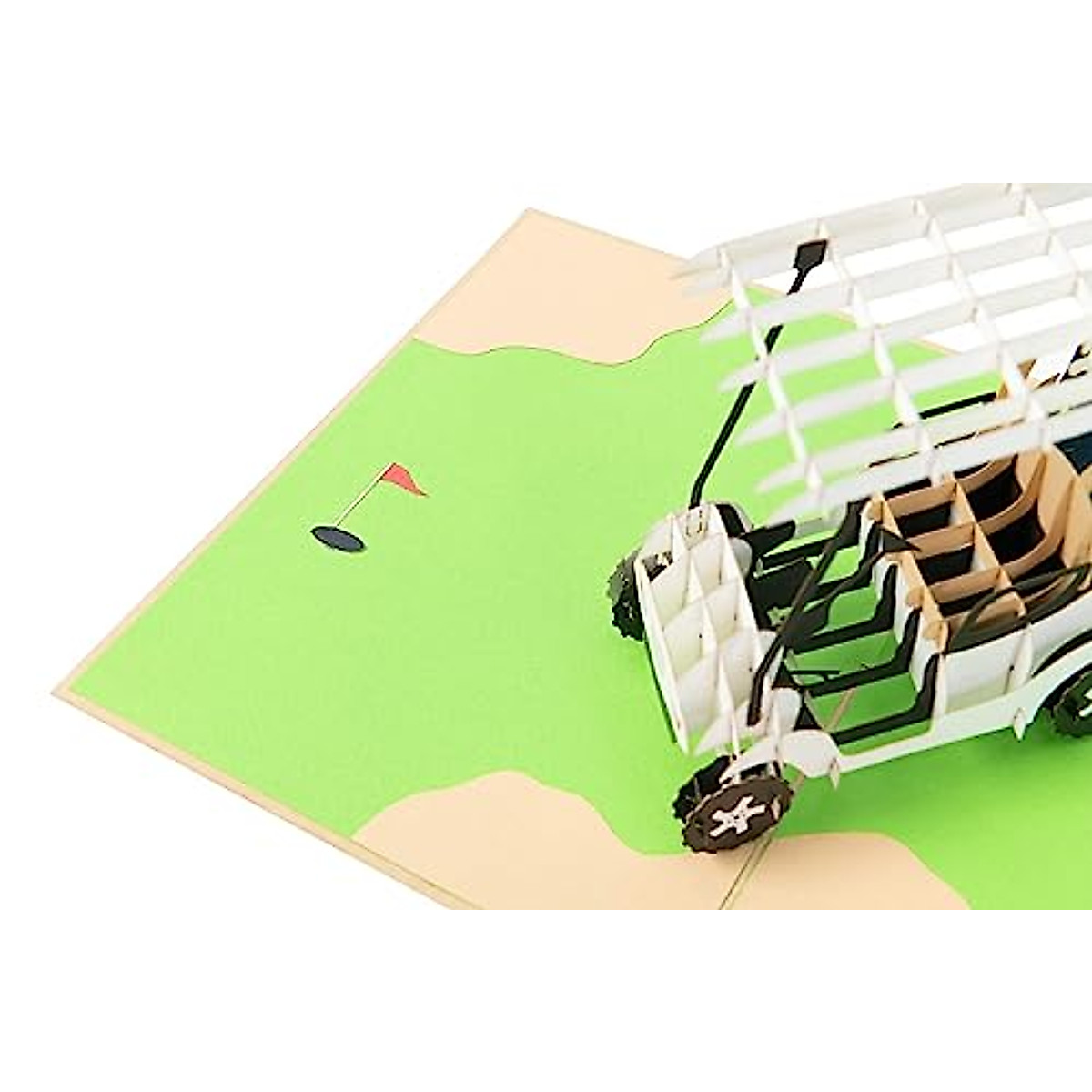 PopLife Golf Cart 3D Pop Up Father’s Day Card - Happy Anniversary, Retirement Gift, Valentine's Day card for Him, Birthday - Golfing Gift for Husband, Card for Golfers - for Son, Father, Grandpa
