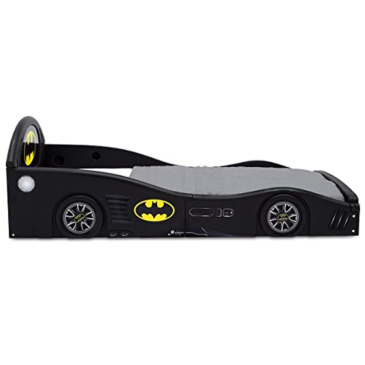 DC Comics Batman Batmobile Car Deluxe Toddler Bed with Attached Guardrails