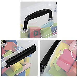 Tstorage 8 Quart Plastic Storage Clear Latch Boxes, Clear Containers with Lids and Handles, 6 Packs