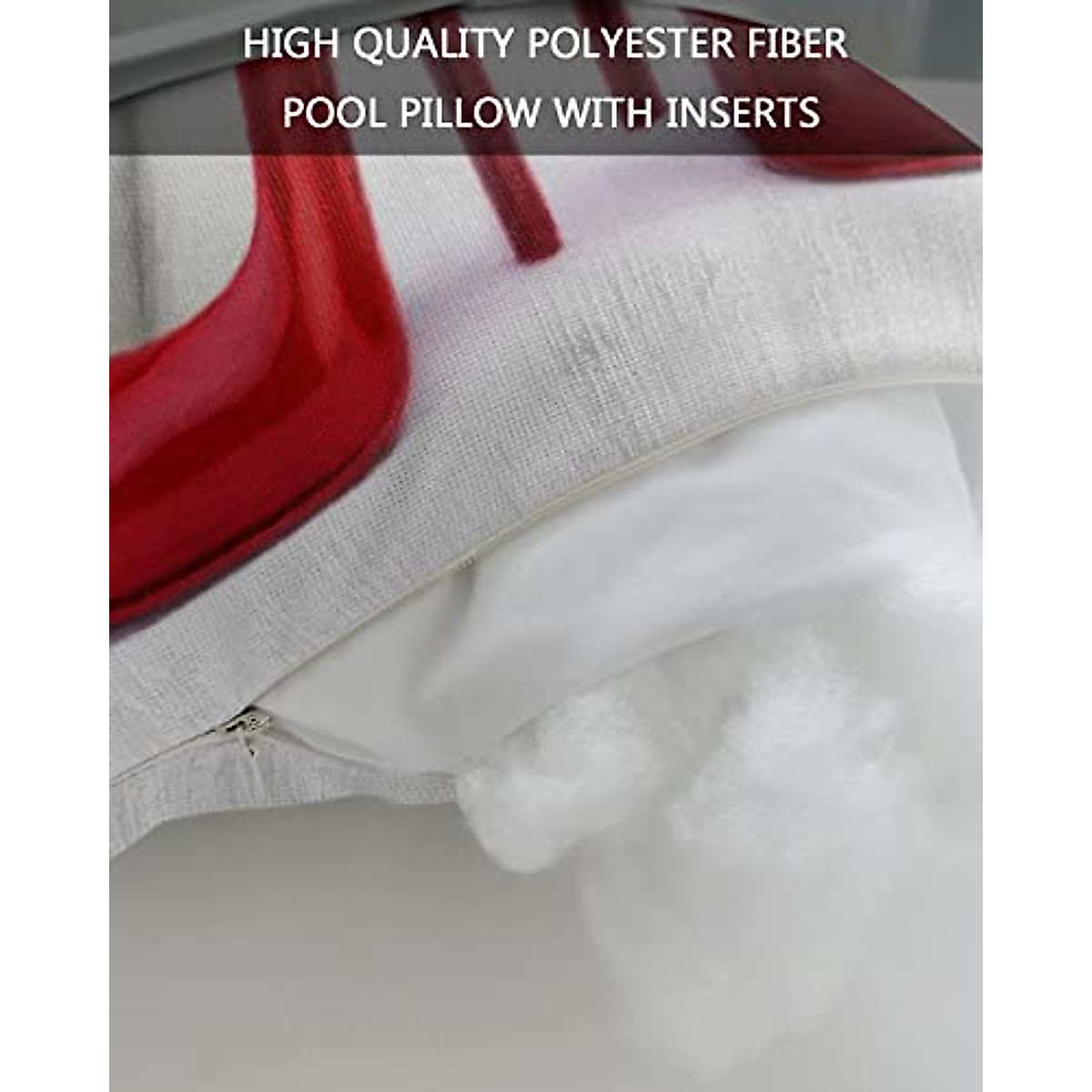 HilariousM Red High Heels Modern Outdoor Pillows for Chaise Lounge Chair, Rustic Wood Waterproof Lumbar Head Support Pillow with Adjustable Elastic Band for Pool Patio Furniture Decorative