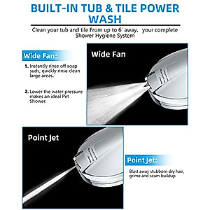 Shower head ushalhue hand held shower 10 Spray Mode High Pressure Showerhead,59.05" Stainless Steel Hose Adjustable Bracket Filter Shower Head, Remove Chlorine and Harmful Substance (silvery1)